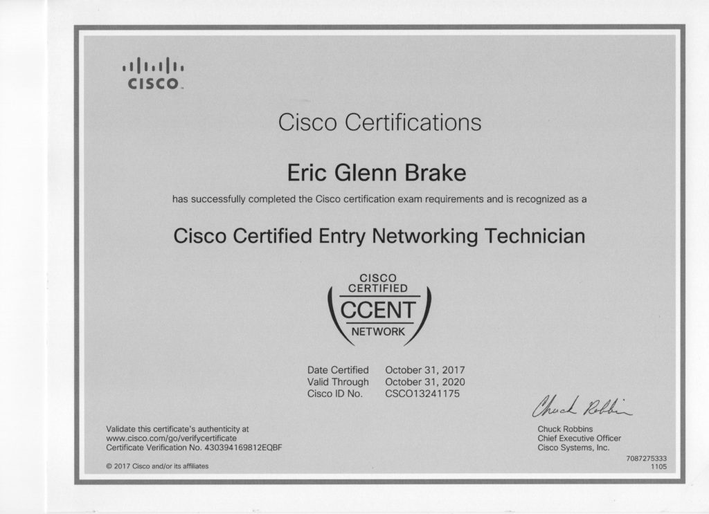 Cisco CCENT – Service First